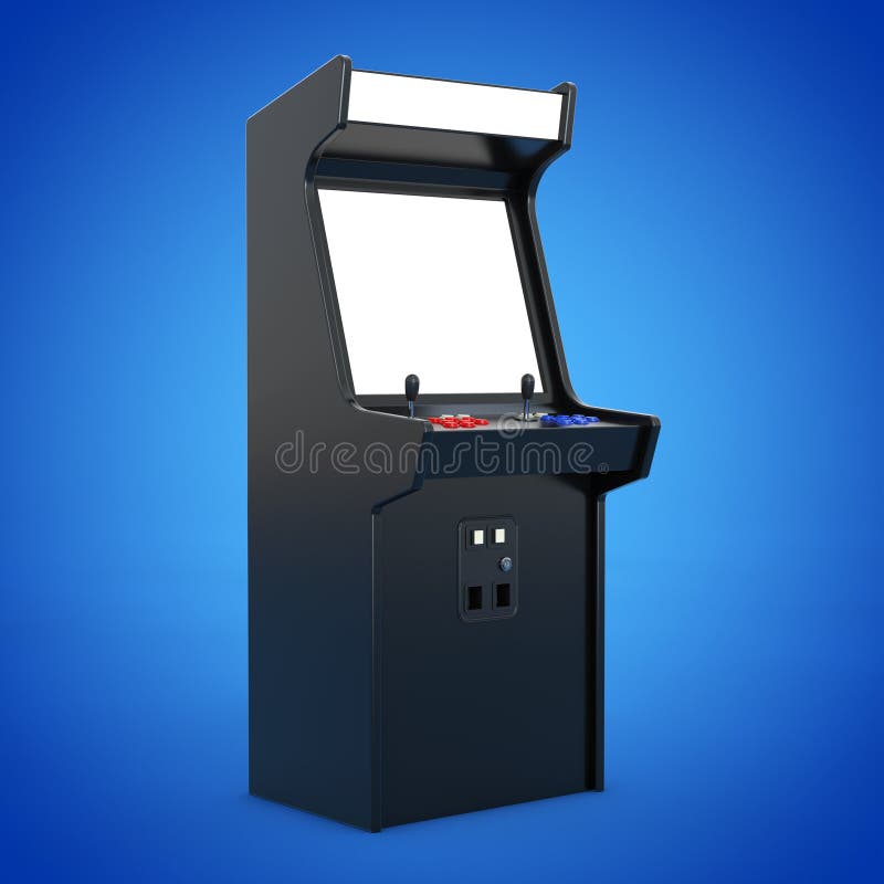Gaming Arcade Machine with Blank Screen for Your Design. 3d Rend Stock ...