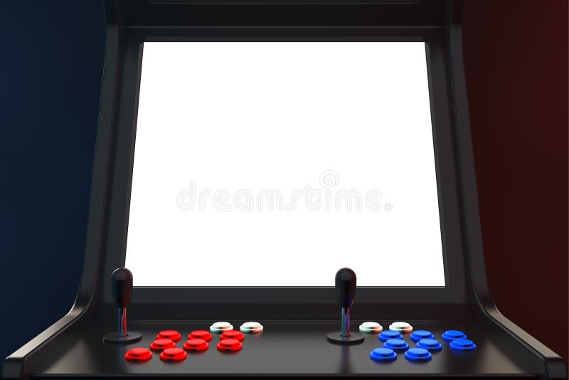 Gaming Arcade Machine with Blank Screen for Your Design. 3d Rend Stock ...