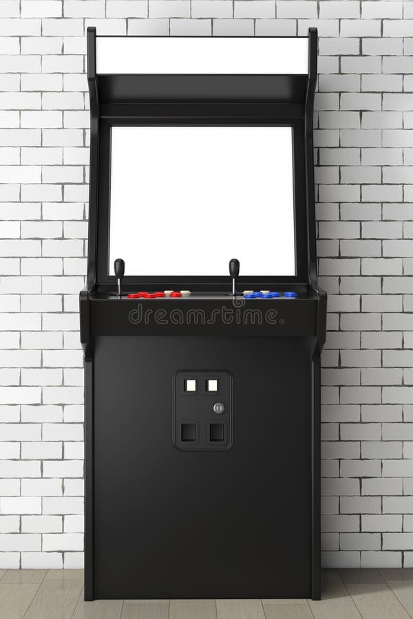 Gaming Arcade Machine with Blank Screen for Your Design. 3d Rend Stock ...