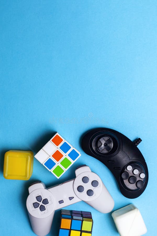 Gaming Background. Video Console and Board Games Elements on Bright ...