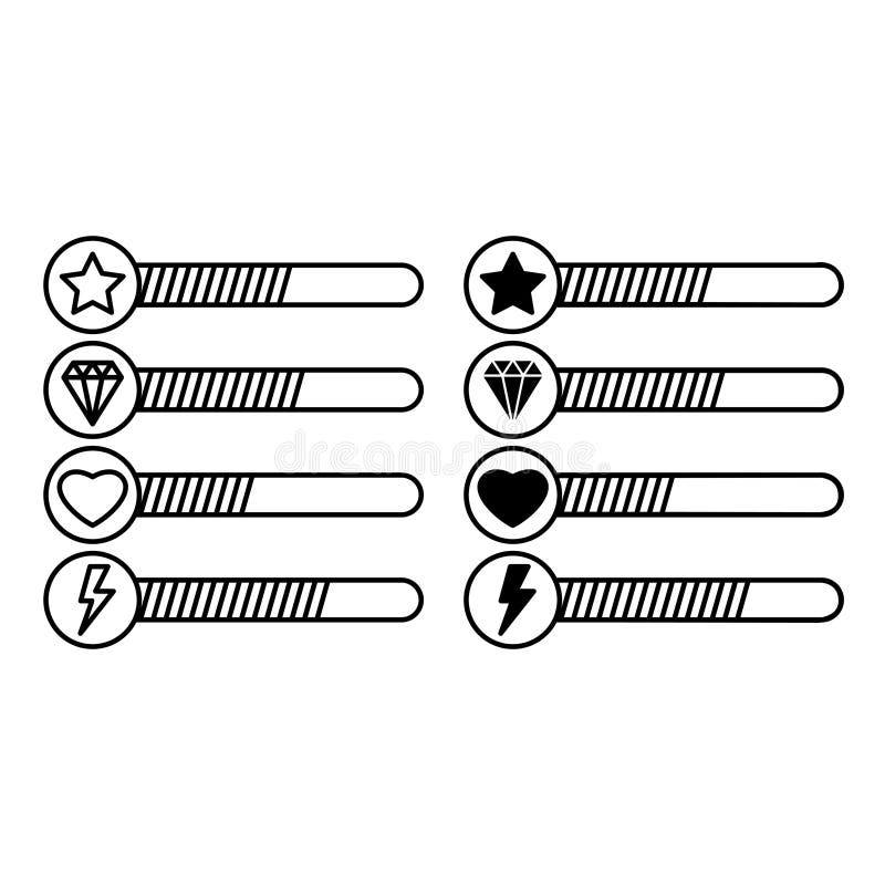 Gaming Bar Icons. stock vector. Illustration of star - 316339439