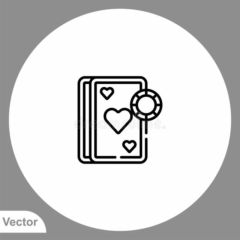 Gaming Card Vector Icon Sign Symbol Stock Vector - Illustration of card ...