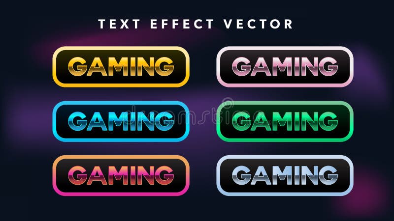Gaming 6 Colorful Text Effect Stock Vector - Illustration of button ...
