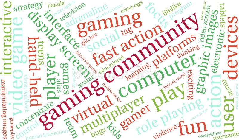 Gaming Community Word Cloud Stock Vector - Illustration of feedback ...