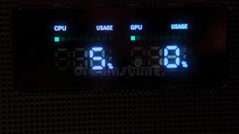 Gaming Computer with Load Indicator. Computer Performance and Power ...
