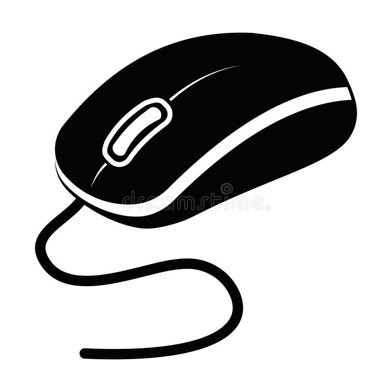 Gaming Computer Mouse, Isolated Vector Illustration Icon Stencil Stock ...