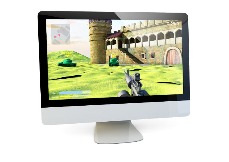 Gaming computer stock illustration. Illustration of tanks - 51793287