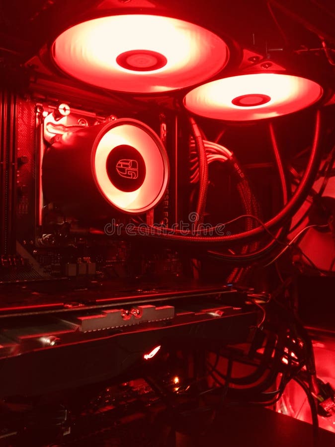 Gaming Computer with Water Cooling Editorial Stock Photo - Image of ...