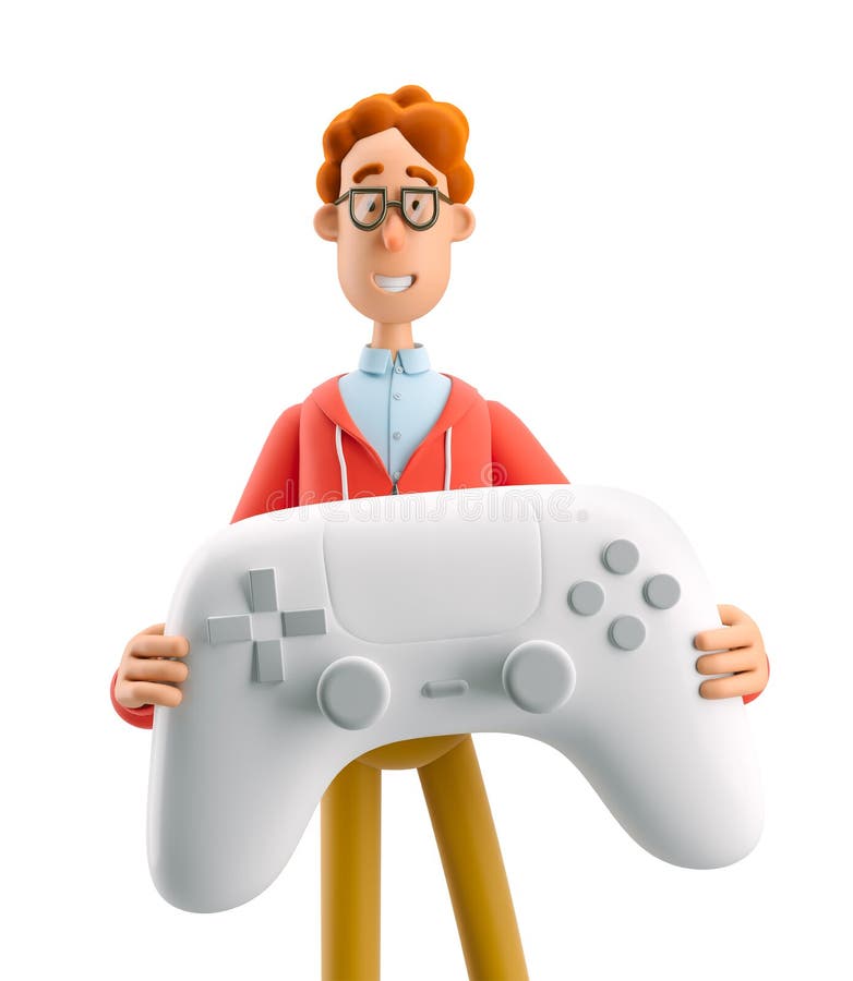3d Illustration. Nerd Larry with Gamepad. Gaming Concept. Stock ...