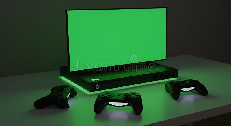 Gaming Console Setup stock illustration. Illustration of controller ...