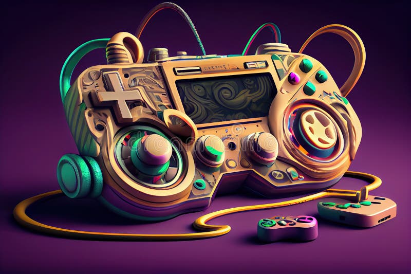 Gaming Console, Video Game. Generative AI Stock Illustration ...