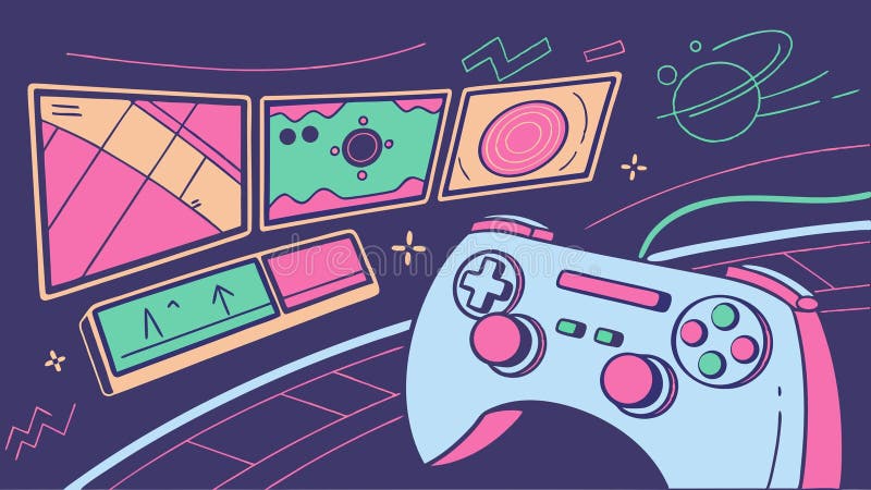 Gaming Console and VR. Entertainment Tech, Digital Gaming Vector Design ...