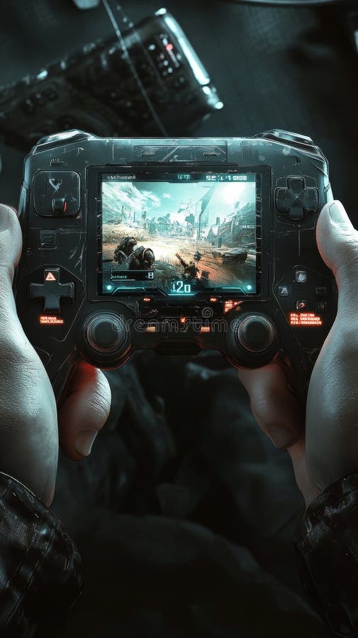 Gaming Controller with Futuristic Interface Stock Photo - Image of ...