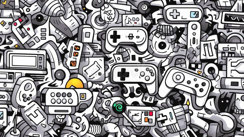 Gaming Controller Gamer Art Background Stock Illustration ...