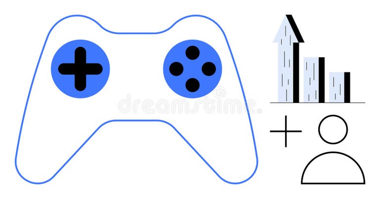 Gaming Controller with Growth Graph and User Icon Representing Gaming ...