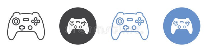 Gaming Controller Icon Flat Line Symbol Set Stock Vector - Illustration ...