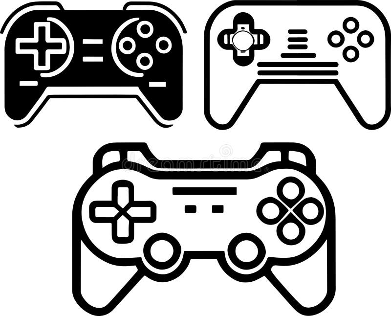 Gaming Controller Logo Monochrome Design Style Stock Vector ...