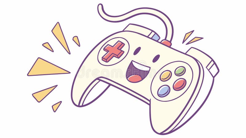 Gaming Controller Outline, Digital Entertainment Sketch, Vector Design ...