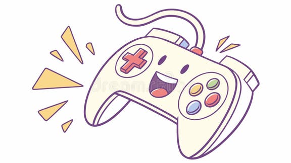 Gaming Controller Outline, Digital Entertainment Sketch, Vector Design ...