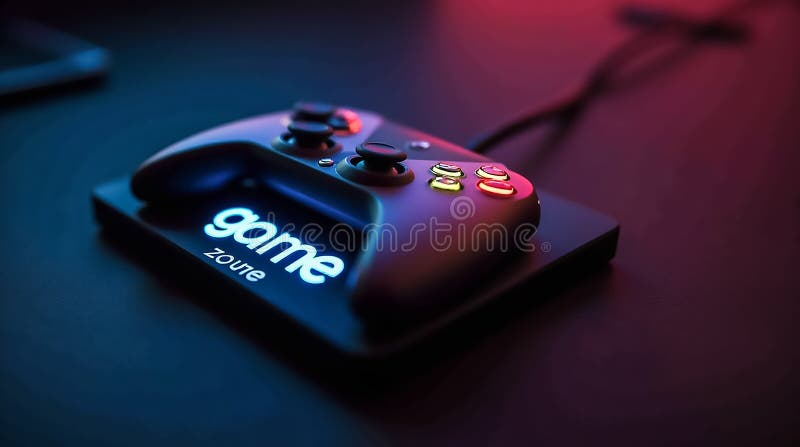 A Gaming Controller is Placed on a Keyboard Key Labeled Game Zone Stock ...