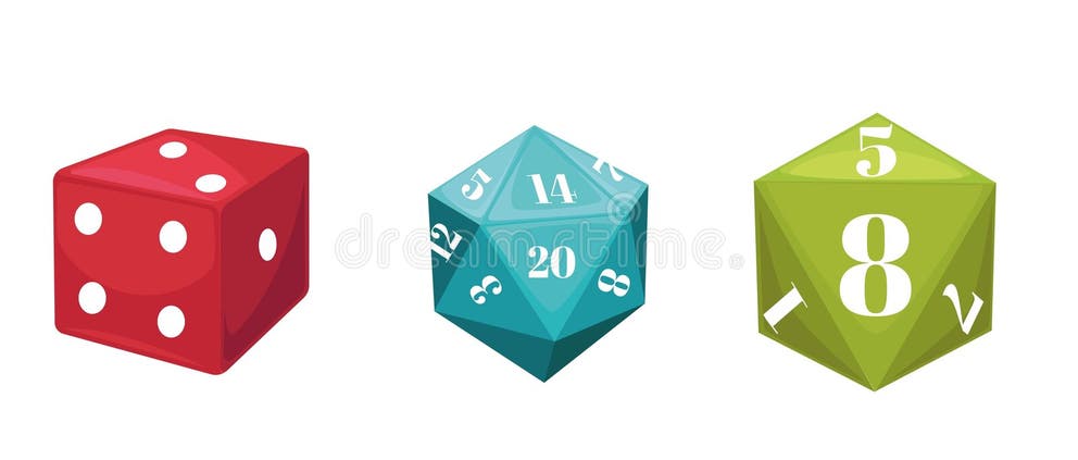 Gaming Cubes for Playing Games, Rpg and Board Stock Vector ...