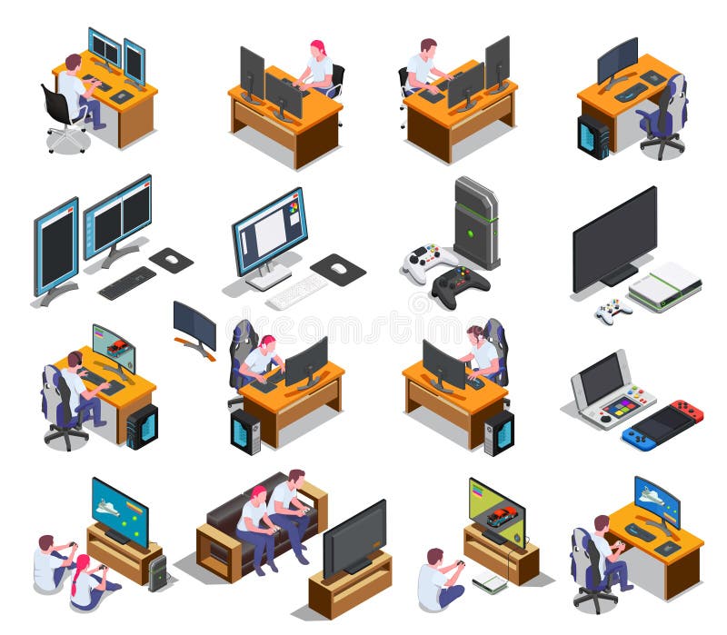 Web Development Isometric Concept Icon Set Stock Vector - Illustration ...