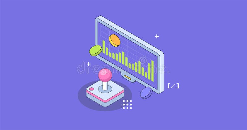 Gaming Development for Mobile App. Isometric Design Concept with Game ...