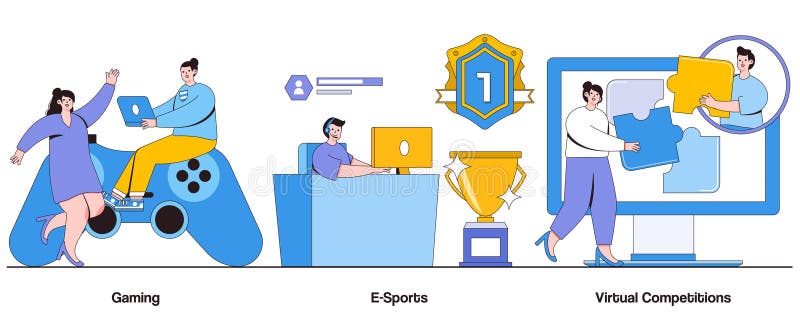 Gaming, E-Sports, Virtual Competitions Concept. Digital Gaming Abstract ...
