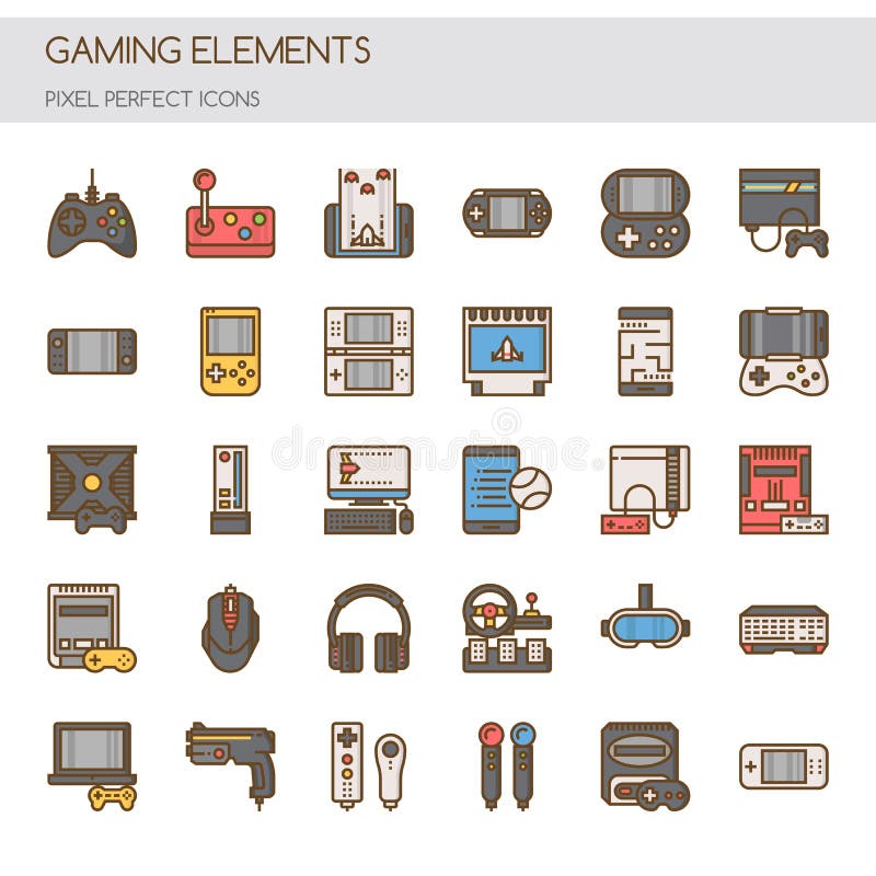 Gaming Elements stock vector. Illustration of application - 94652817