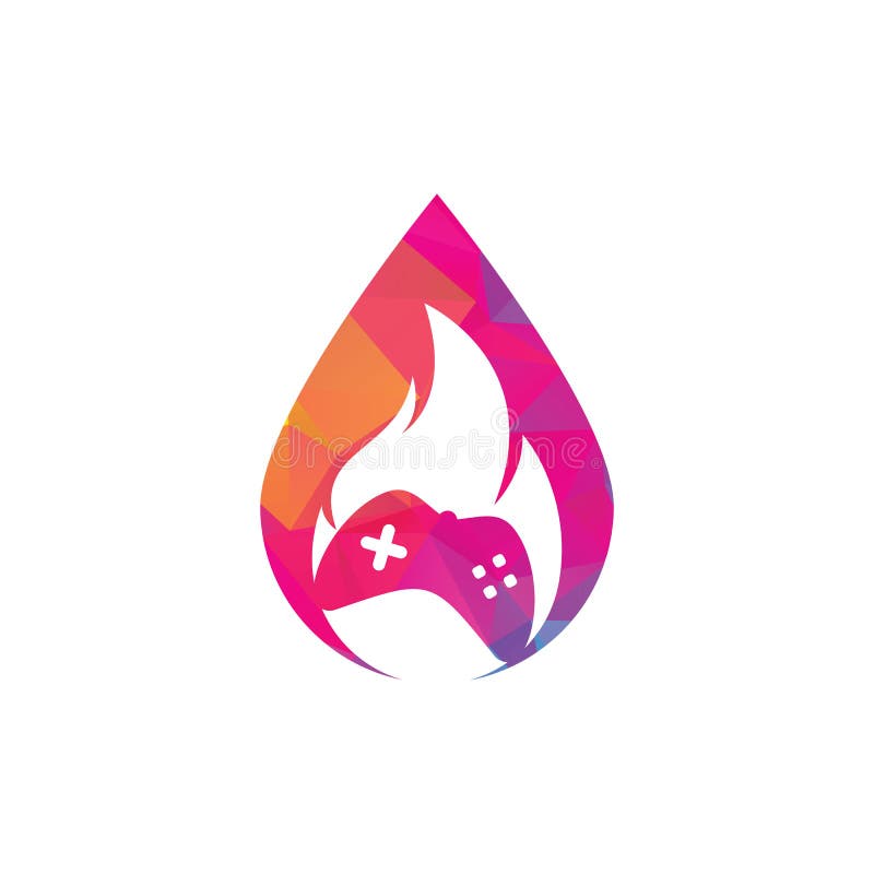 Gaming Fire Drop Shape Concept Logo Icon Designs Stock Vector ...