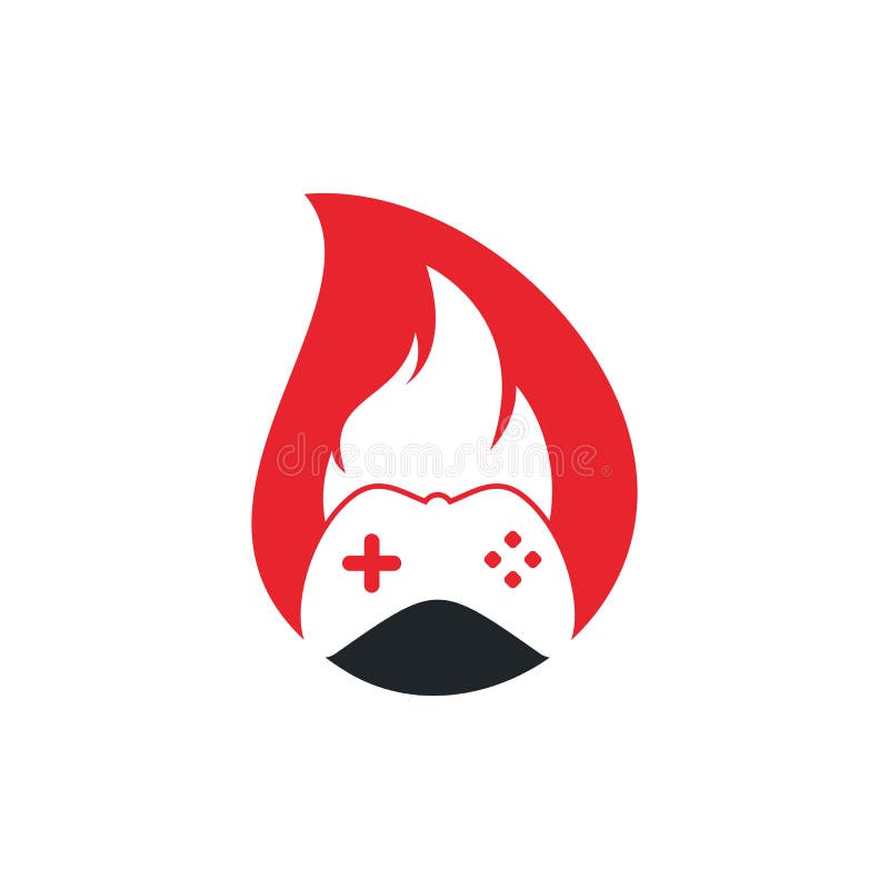 Gaming Fire Drop Shape Concept Logo Icon Stock Vector - Illustration of ...