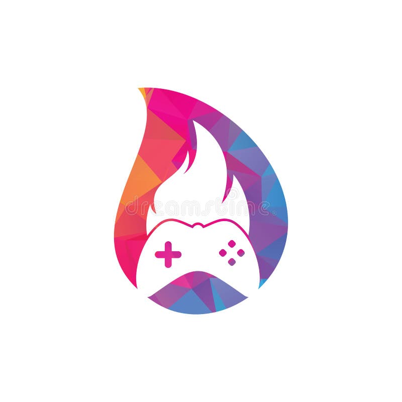 Gaming Fire Drop Shape Concept Logo Icon Stock Vector - Illustration of ...