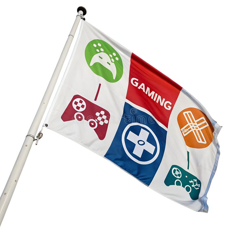Gaming Flag stock illustration. Illustration of sign - 357267894