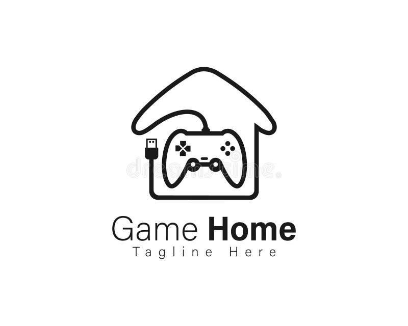 Gaming Home Shape Concept Logo Design with Joystick. Stock Vector ...