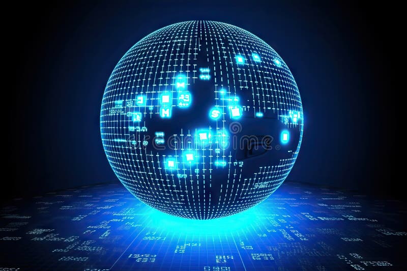 Gaming Icon Globe Formed Binary Code Stock Illustration - Illustration ...