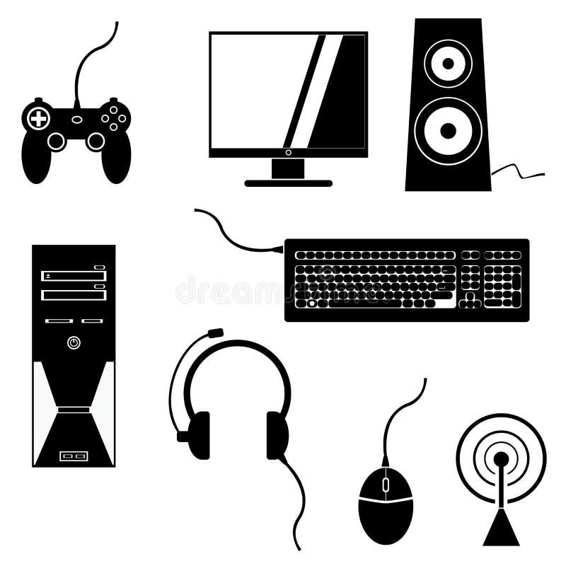 Gaming Icons stock vector. Illustration of monitor, game - 20568739