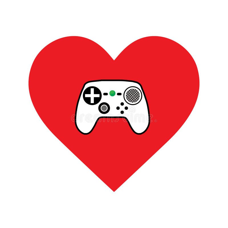 Gaming joystick in heart stock illustration. Illustration of heart ...