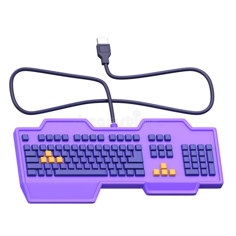 Gaming Keyboard 3D Icon stock illustration. Illustration of modern ...