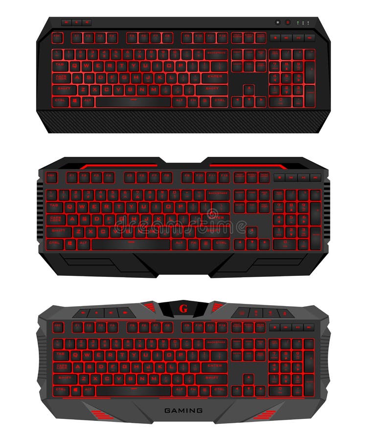 Gaming Keyboard with LED Backlit. Stock Illustration - Illustration of ...