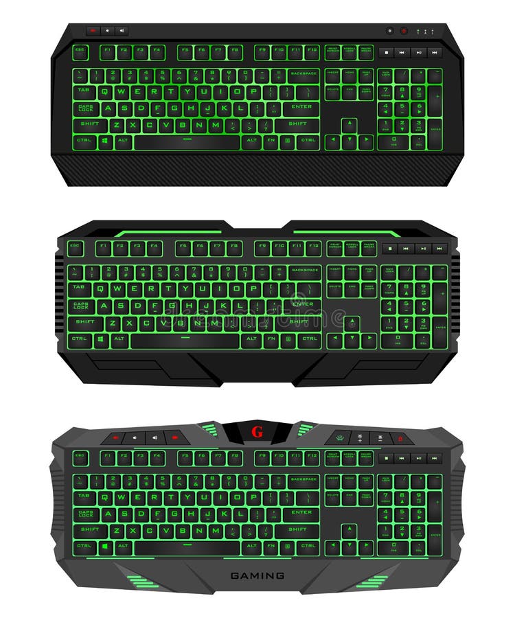 Gaming Keyboard with LED Backlit. Stock Illustration - Illustration of ...