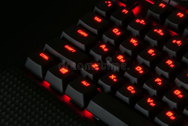 Gaming Keyboard with Lights Editorial Image - Image of process ...