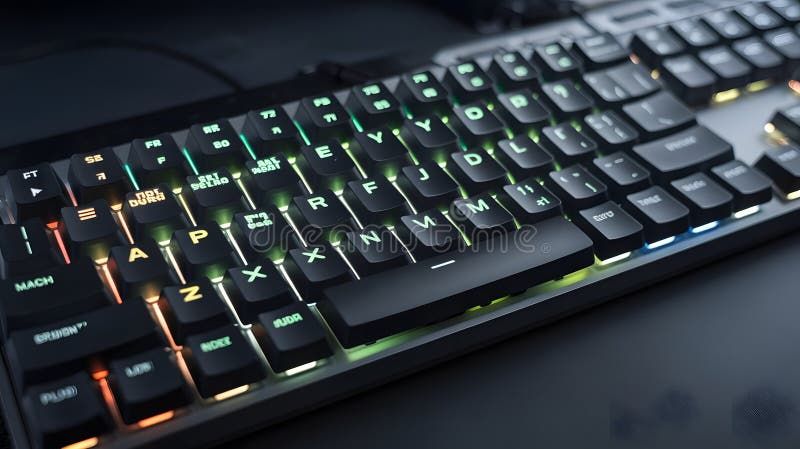 Gaming keyboard macro stock illustration. Illustration of light - 333361489