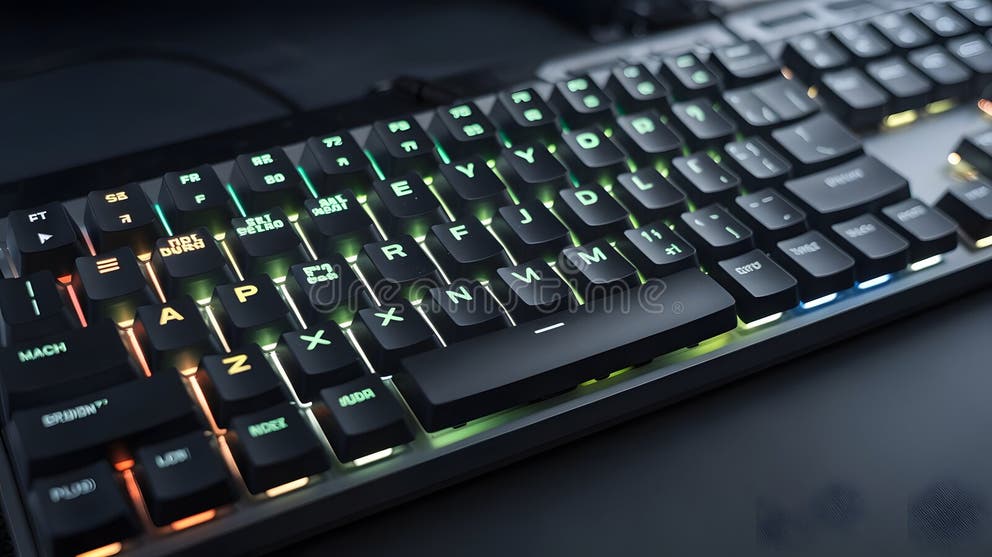 Gaming keyboard macro stock illustration. Illustration of light - 333361489