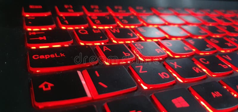 Gaming keyboard Red angle stock photo. Image of laptop - 178343370