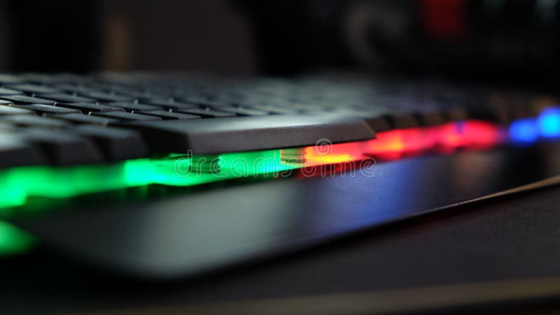 Gaming Keyboard with RGB Backlight Stock Image - Image of gaming ...