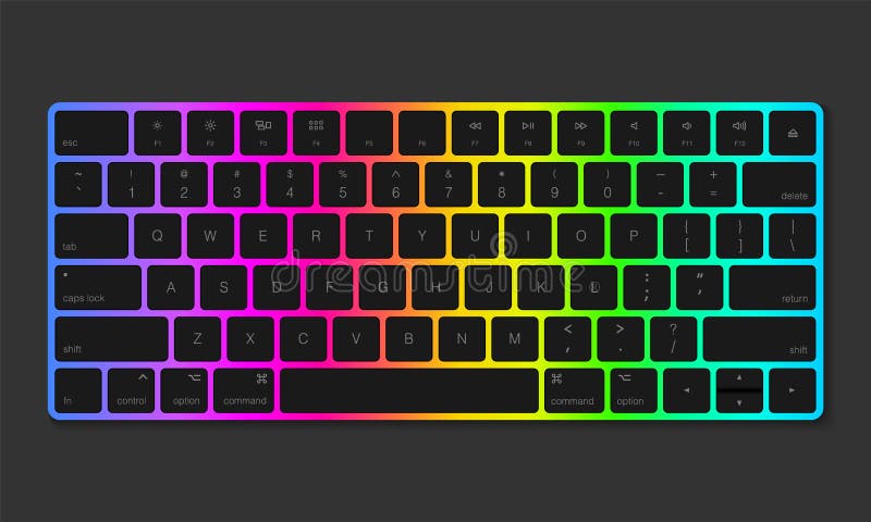 Gaming Keyboard RGB Effect, Vector Stock Vector - Illustration of ...