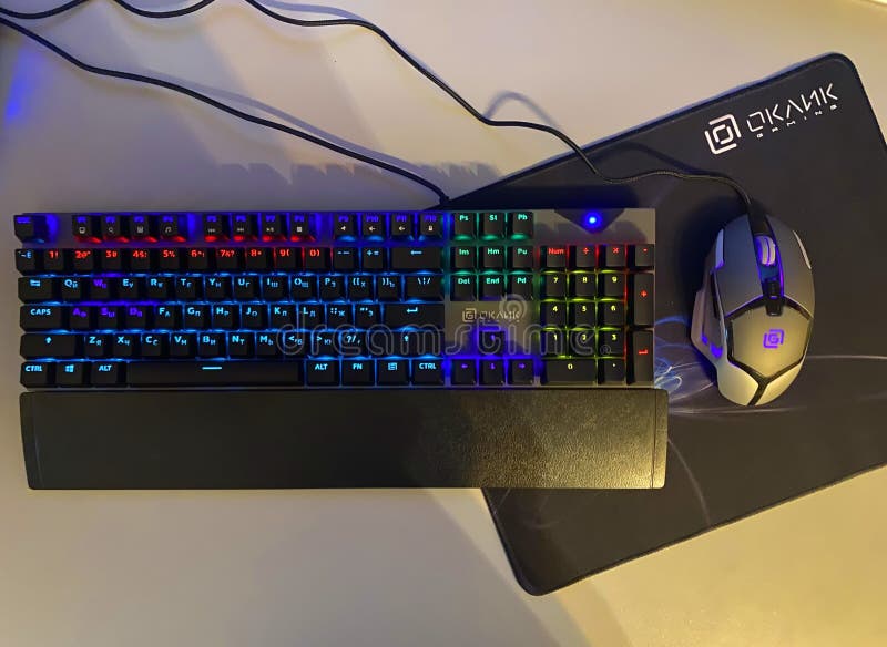 The Gaming Keyboard Shines with Multi-colored Keys Editorial Stock ...