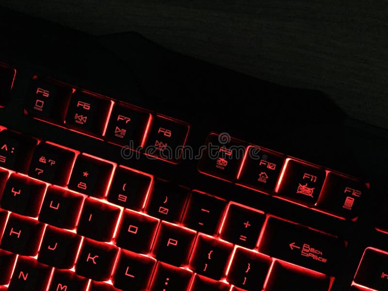 The Gaming Keyboard Shines with Multi-colored Keys Stock Photo - Image ...