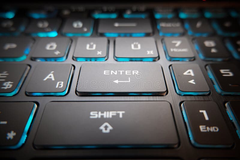 The Gaming Keyboard Shines with Multi-colored Keys , Enter Button in ...