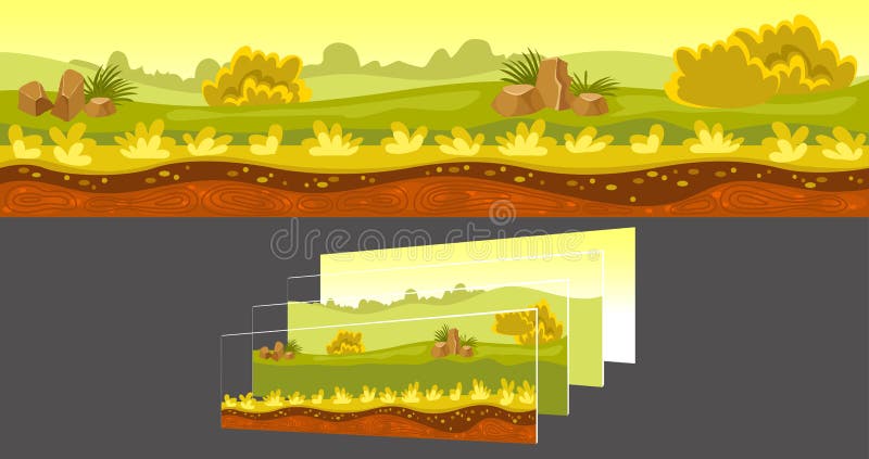 Gaming Landscape with Separated Layers Stock Vector - Illustration of ...